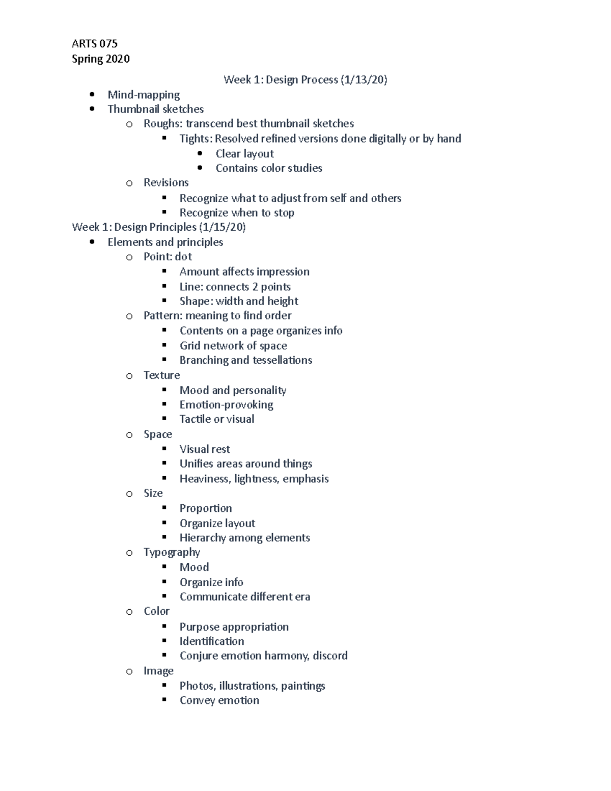 ARTS 075 Design Process Spring 2020 - Spring 2020 Week 1: Design ...
