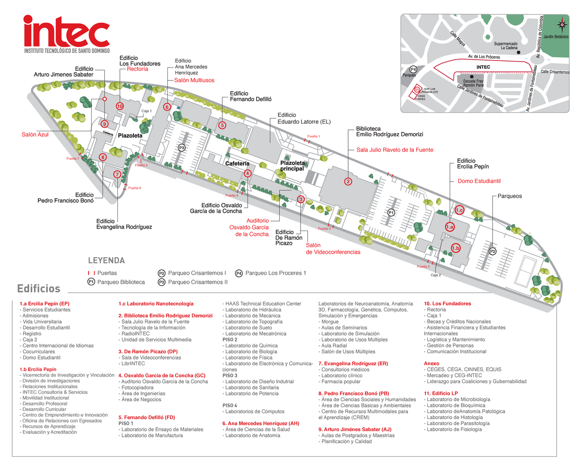 Mapa- Intec - mapa - Edificios RectorÌa SalÛn Multiusos Parqueos ...