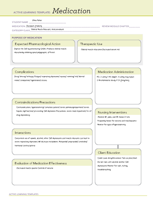 Mirtazapine - Medication Card - ACTIVE LEARNING TEMPLATES Medication ...