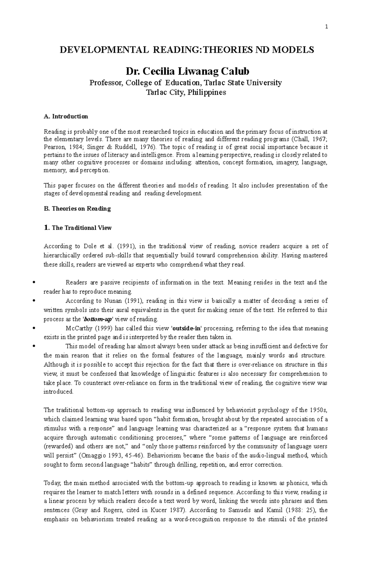 Developmental Reading Theories ND Models - DEVELOPMENTAL READING ...