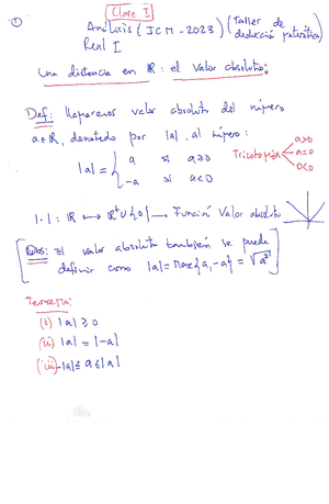 Clase 2 Análisis Real - Basicamente es teoria de conjuntos , funciones ...