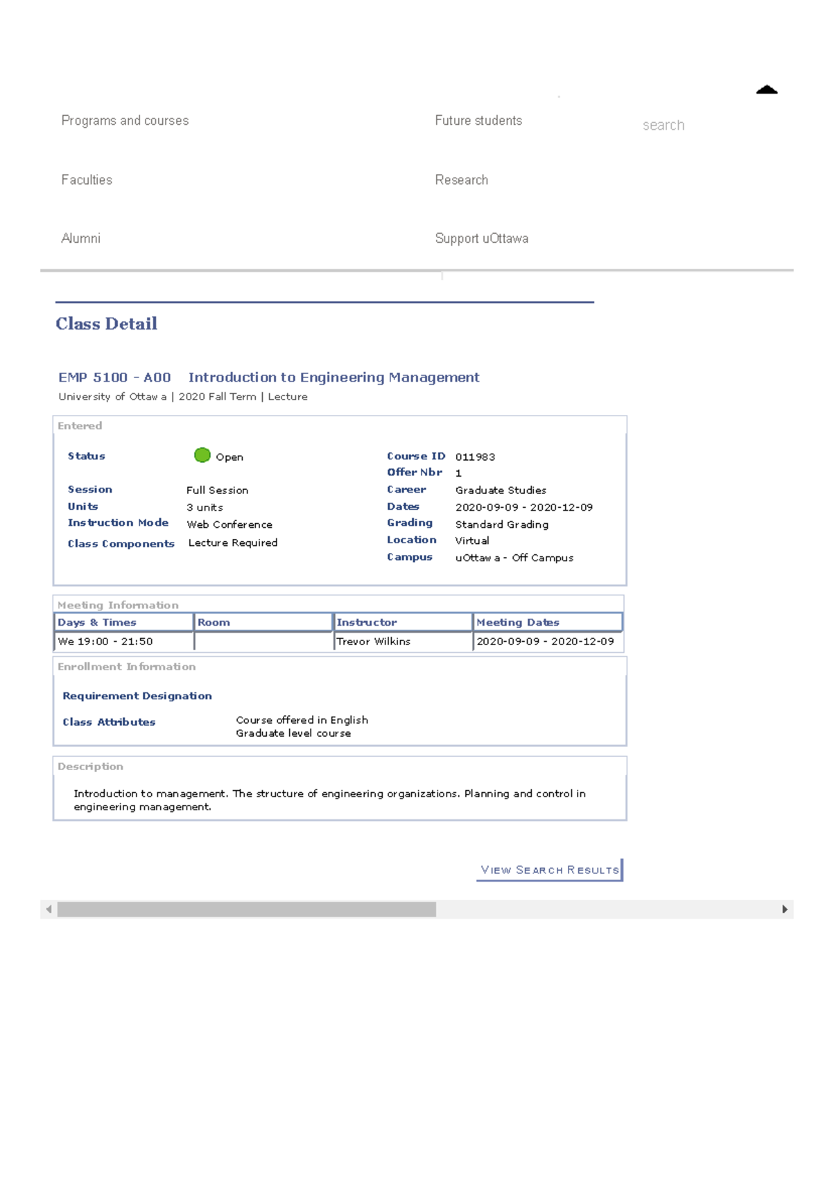 Course outlines - Search uOttawa uOttawa Programs and coursesPrograms ...