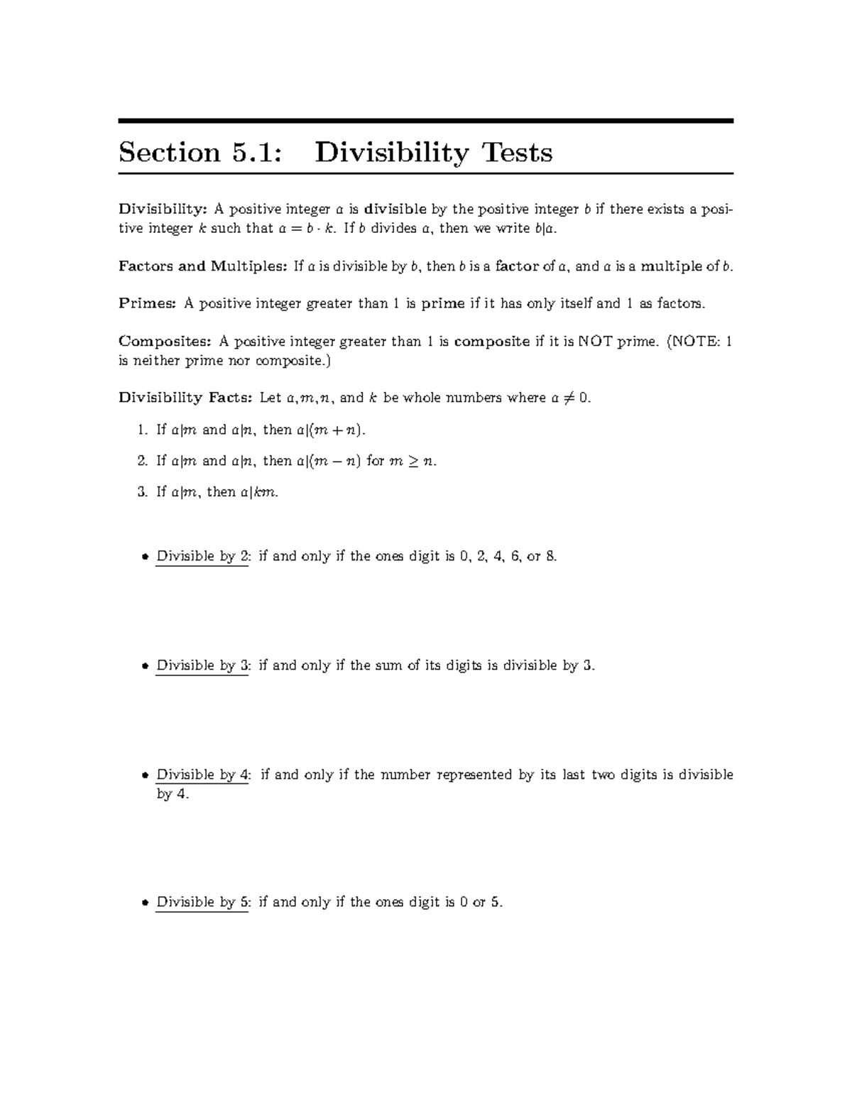 Divisibility Tests - Divisibility:A positive integeraisdivisibleby the ...