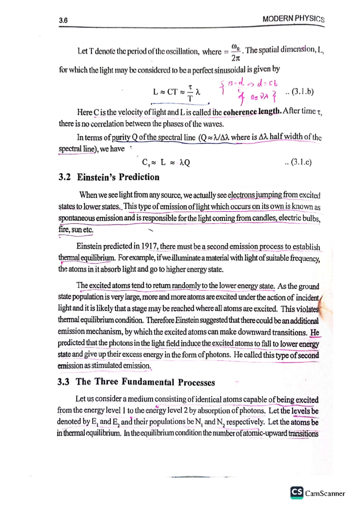 Einstein's coefficients - 3 MODERN PHYSICS Let T denote the period of ...