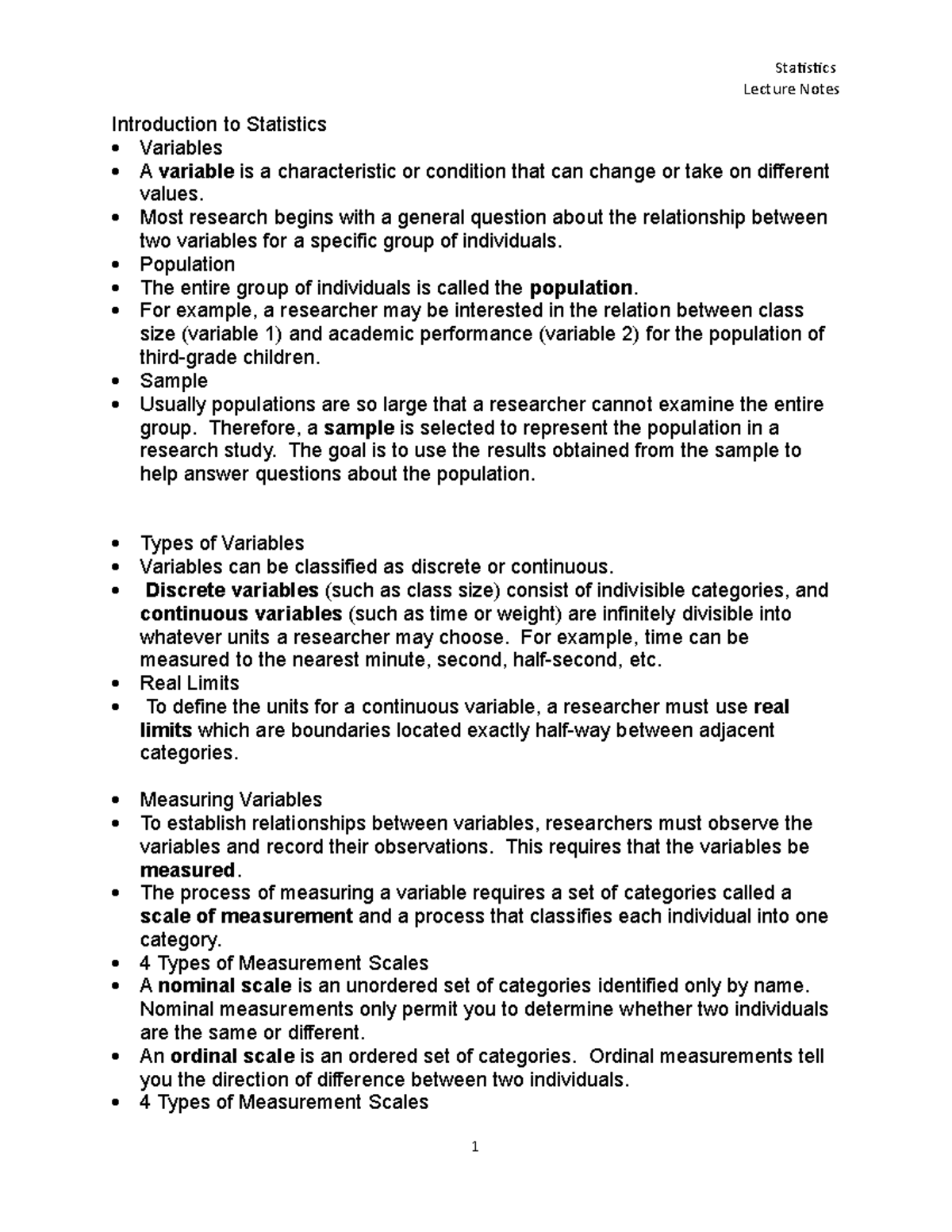 2021 STAT Statistics Lecture Notes Chapter 1 Inroduction - ENGR 2200 ...