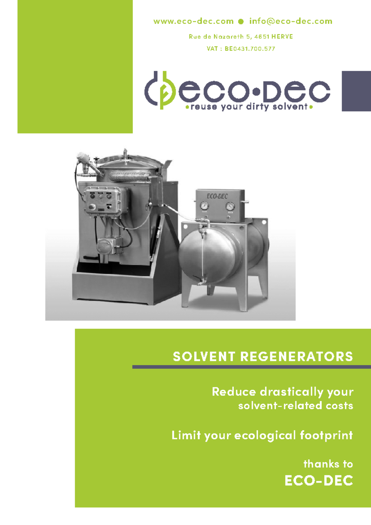 ECO-DEC Leaflet EN - 2023 - SOLVENT REGENERATORS Reduce drastically ...