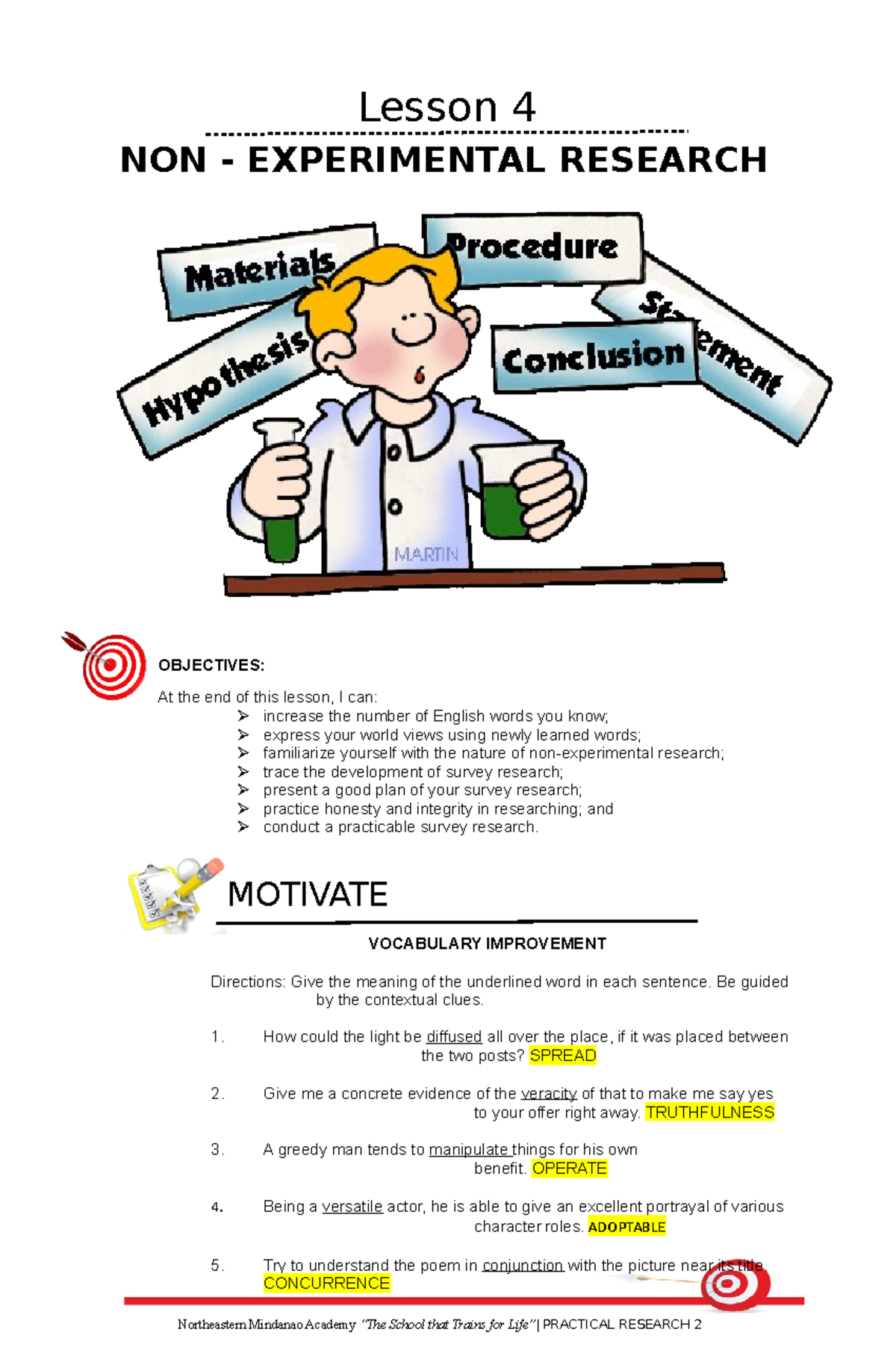 Lesson 4 PR2 (1) - I hope it helps - OBJECTIVES: At the end of this ...