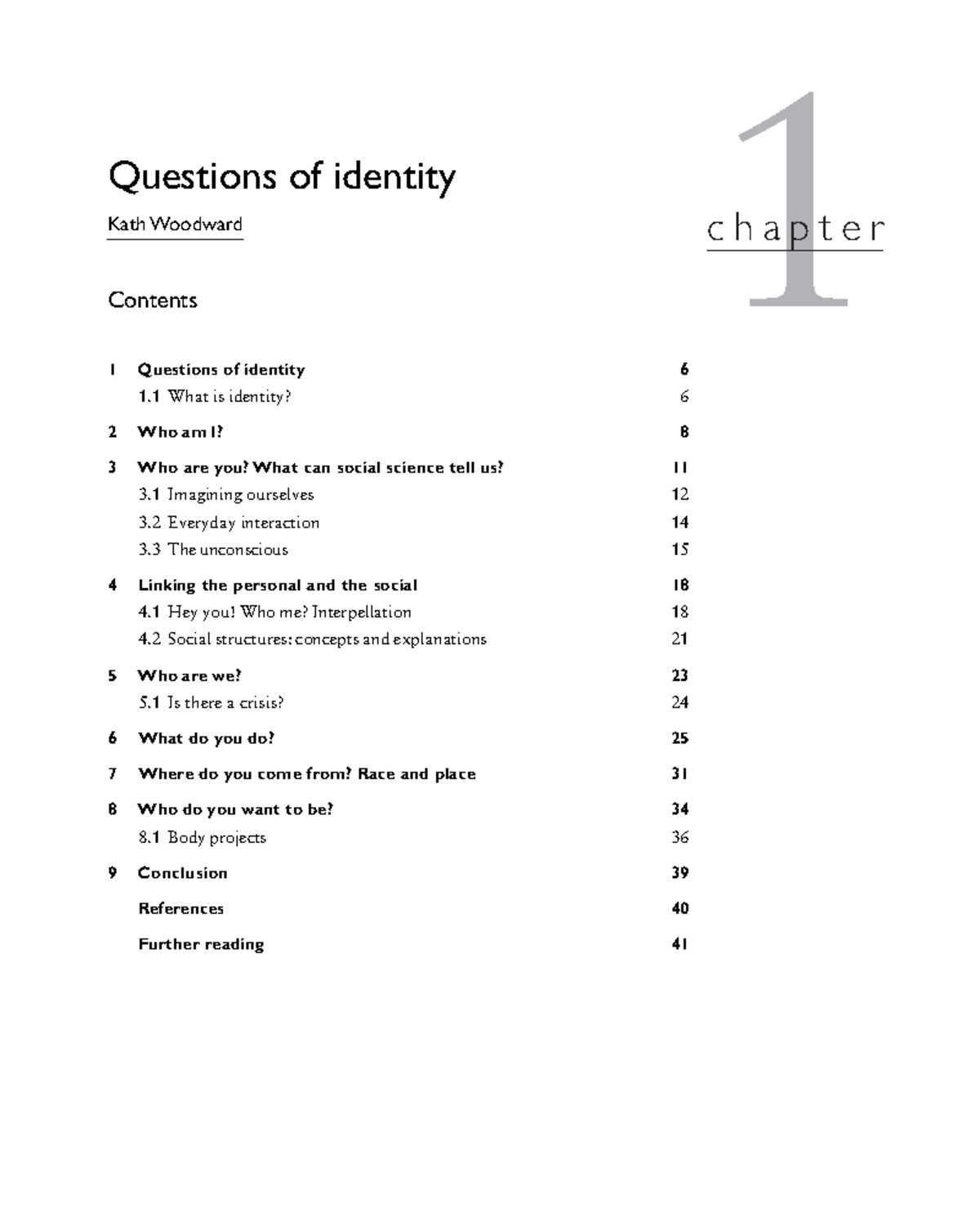 10 - .Assessment 1 ....... - Questions of identity Kath Woodward 1 ...