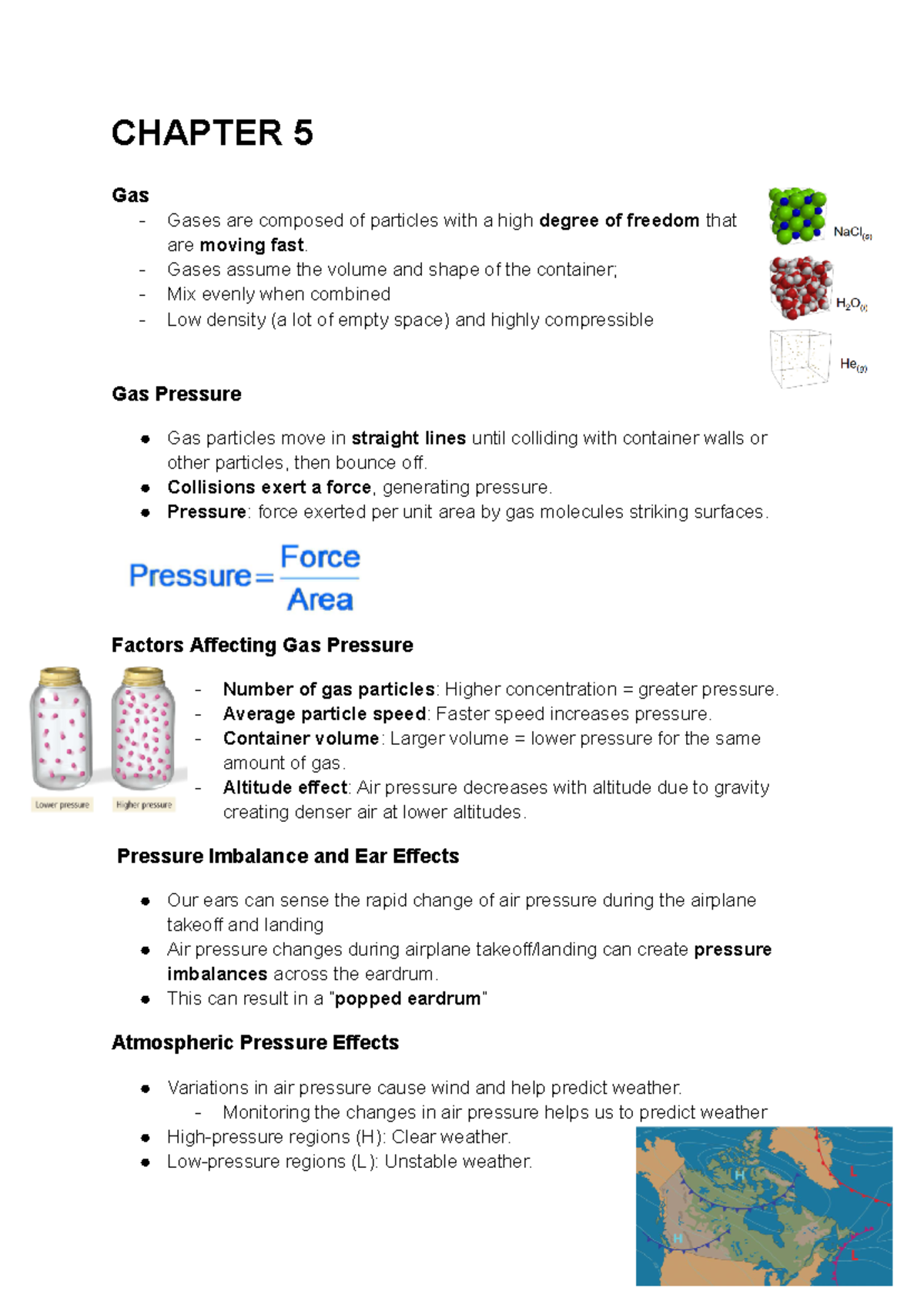 Chapter 5 Gases Notes ( based on slides ) Dr. Xioa Zhang CHMA10 ...