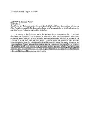 FS 1 EP 3 - for academic purposes - Name of Student Teacher: Shaniah Suzaine Y. Lesigon Course ...