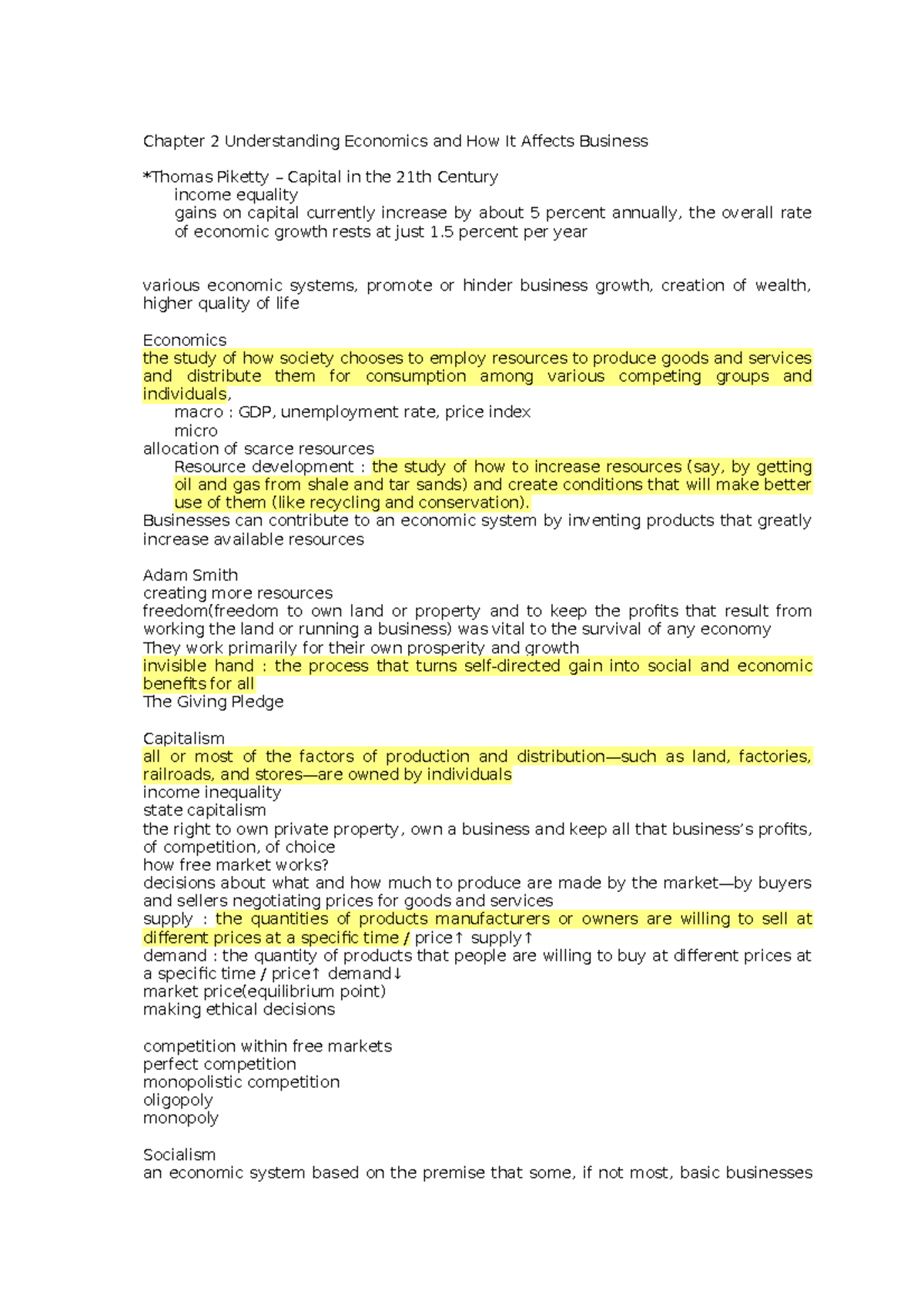 BUS - Chapter 2 Understanding Economics and How It Affects Business ...