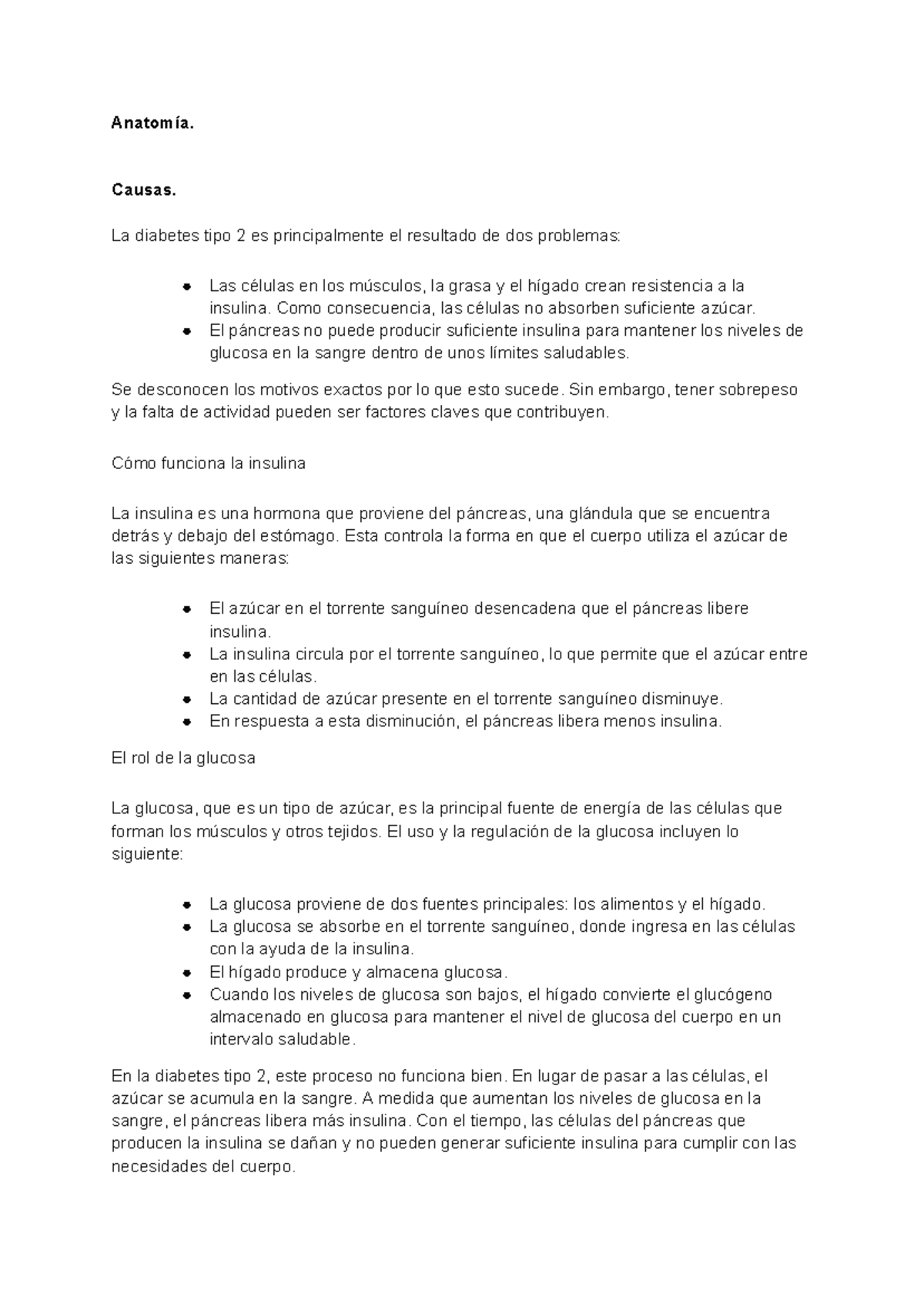 DM2 - DIABETES MELLITUS - Anatomía. Causas. La diabetes tipo 2 es ...