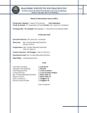 MIL Storyboard - Notes of journalism - The Pioneer School in the Field ...