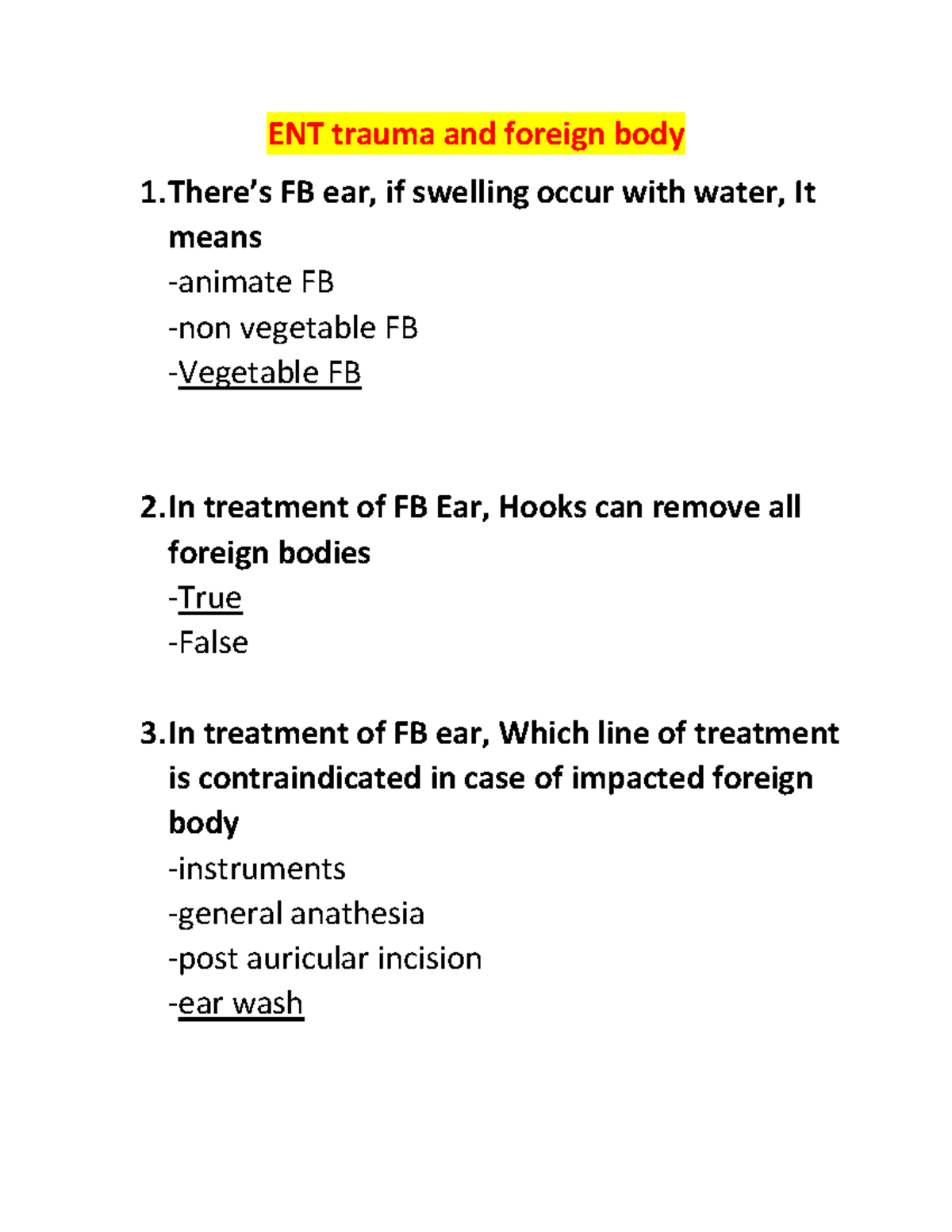 4 5827978932263061987 - ENT trauma and foreign body There’s FB ear, if ...