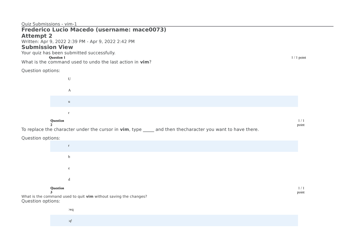 Quiz vim - This quiz is related vim commands for Linux - Quiz ...