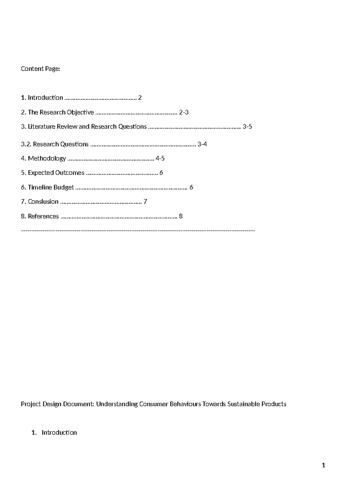 BUS 210 Project Design Research - Content Page: Introduction - Studocu