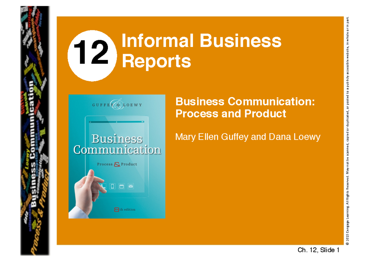 Ch12 informal b usiness report - Business Communication: Process and ...