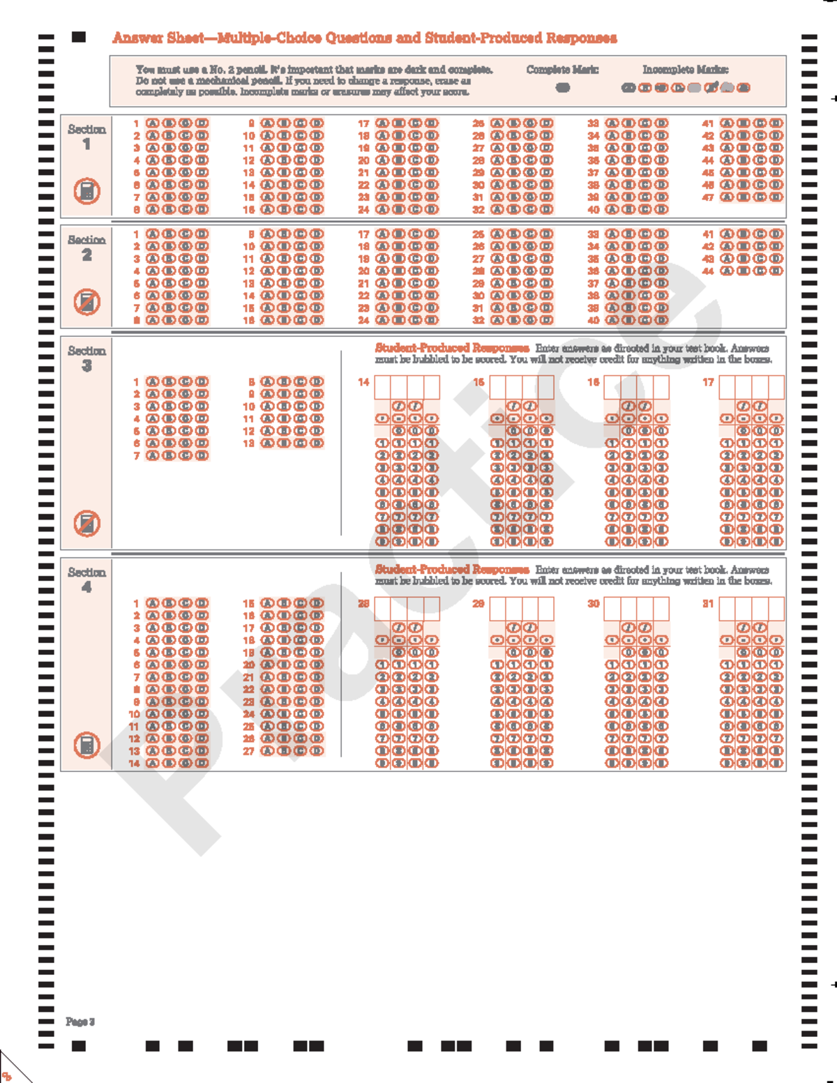 Psat 10 practice answer sheet - Practice - Studocu