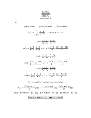 Csc 349a Amazing Formula Sheet 3 - Ta ylor ’s Th e or e m : ( ) ( ) P ...