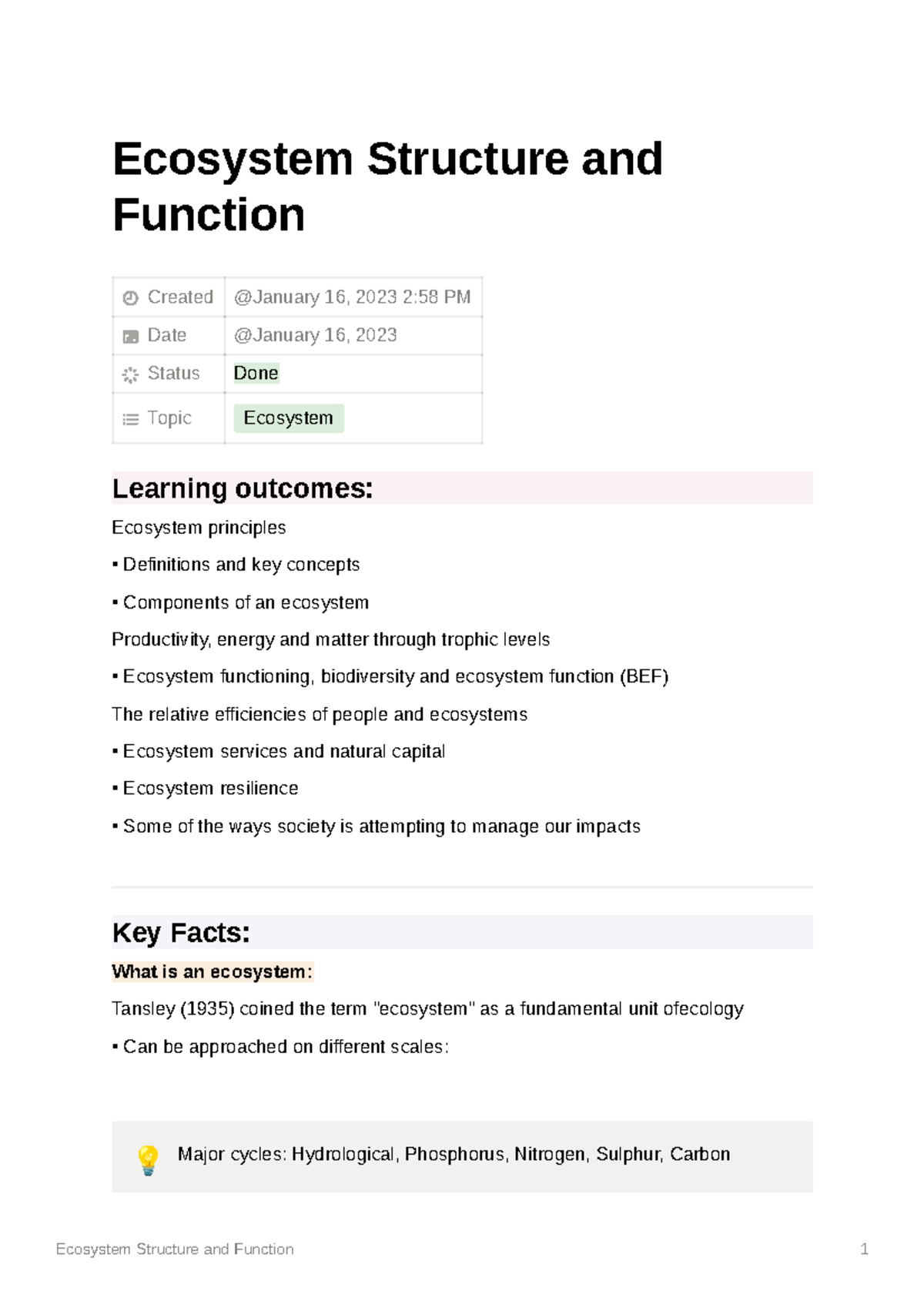 Ecosystem Structure And Function Ecosystem Structure And Function