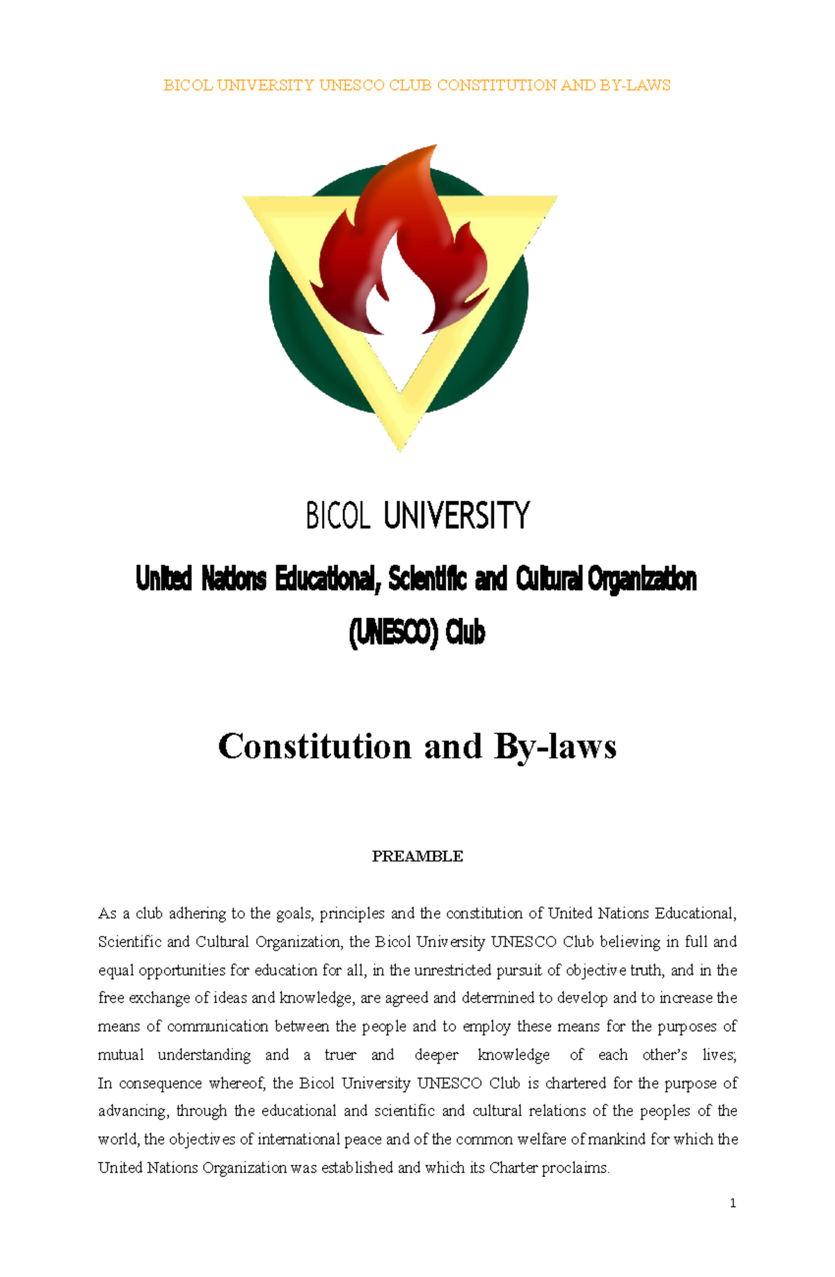 BU- Unesco-Club Constitution-and-By-laws - BICOL UNIVERSITY UNESCO CLUB ...