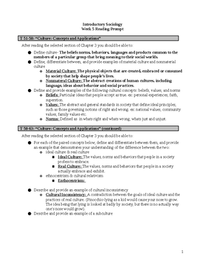 Introduction Soc Unit 2 - Culture Culture Is... ↦ Shared ↦ ...
