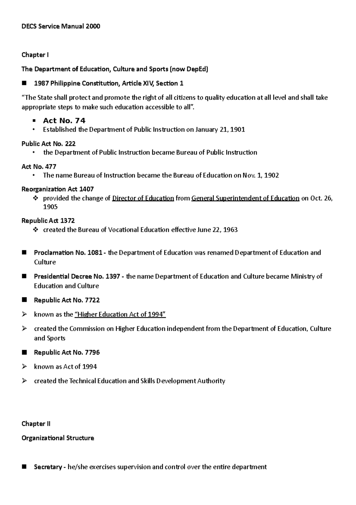 DECS Hard copy FOR LECTURES and others - DECS Service Manual 2000 ...