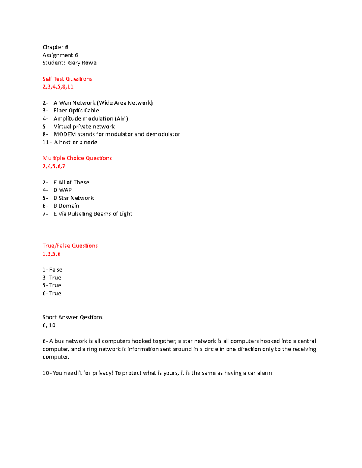 Chapter 6 assignment 6 intro to computers - Chapter 6 Assignment 6 ...