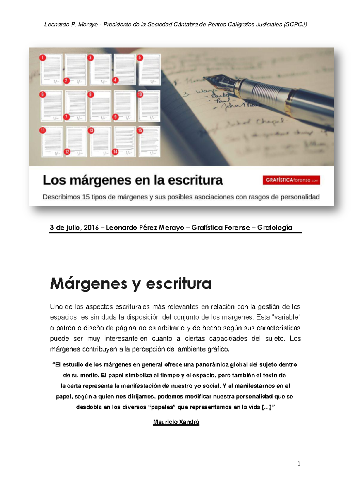 19 Los márgenes en la escritura - 3 de julio, 2016 – Leonardo Pérez ...