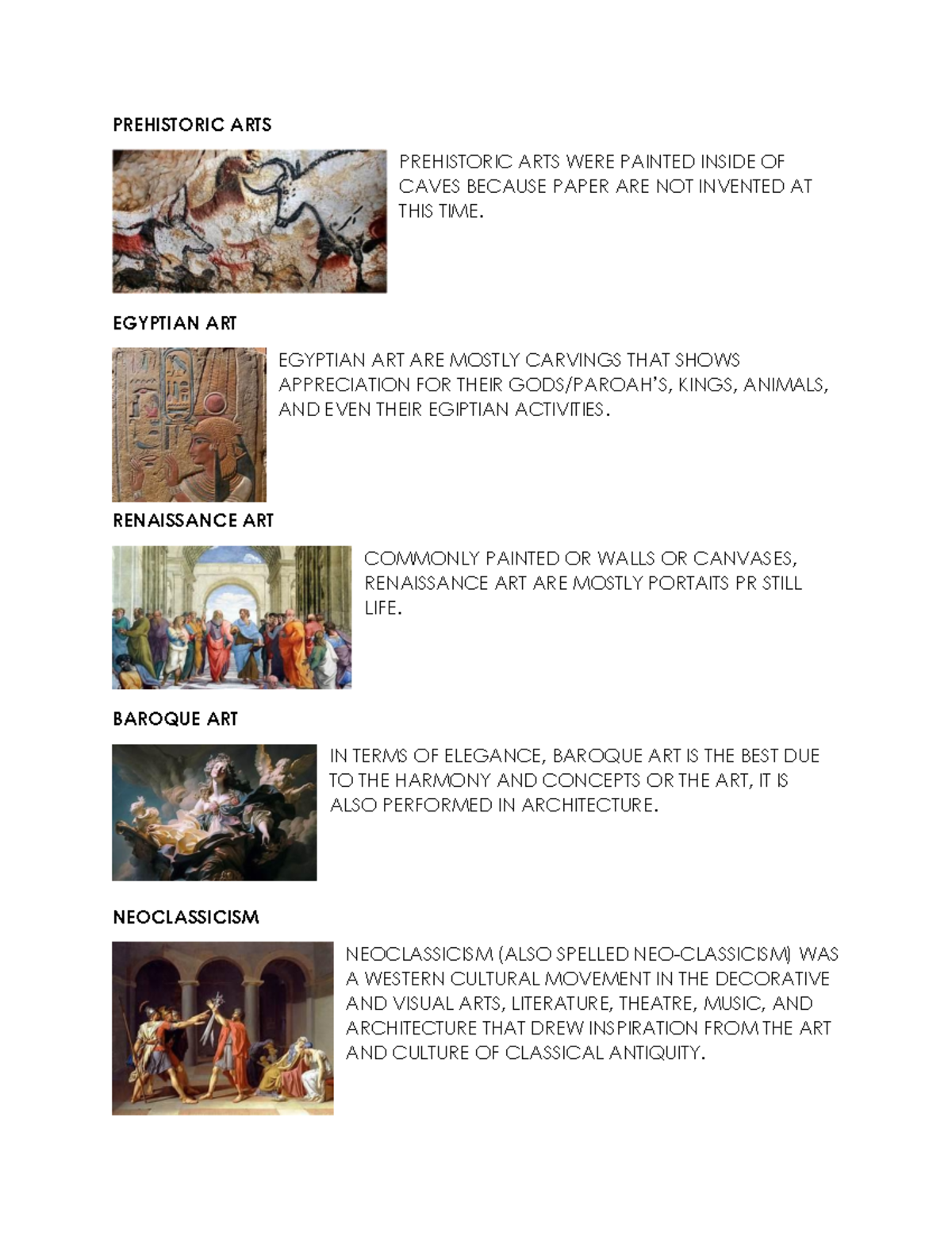 Prehistoric ARTS - PREHISTORIC ARTS PREHISTORIC ARTS WERE PAINTED ...