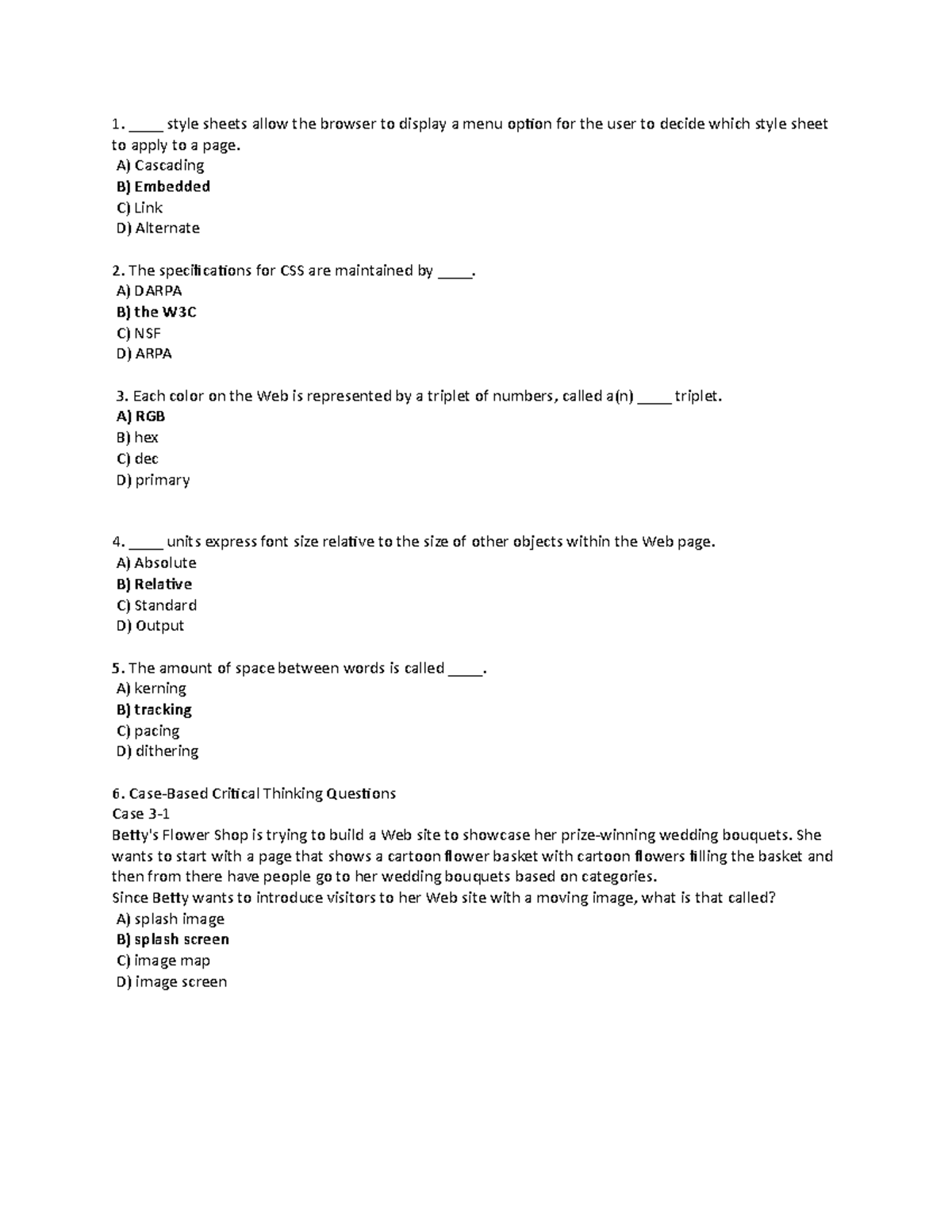 CS 210 Week 3 assignment - ____ style sheets allow the browser to ...