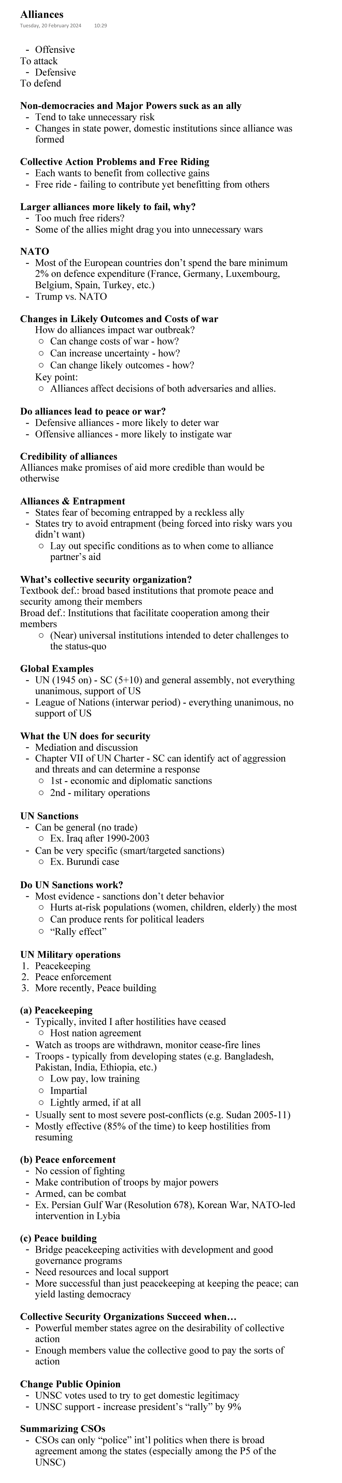 Alliances - Offensive To attack Defensive To defend Non-democracies and ...