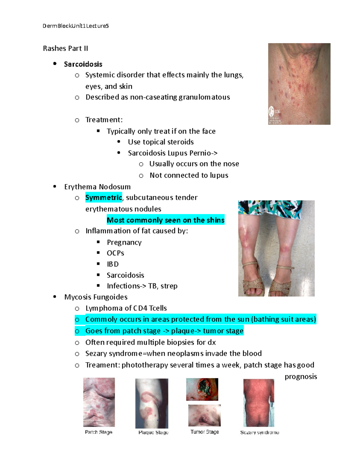 Unit1Lecture 5Rashes Part II - DermBlockUnit1Lecture Rashes Part II ...