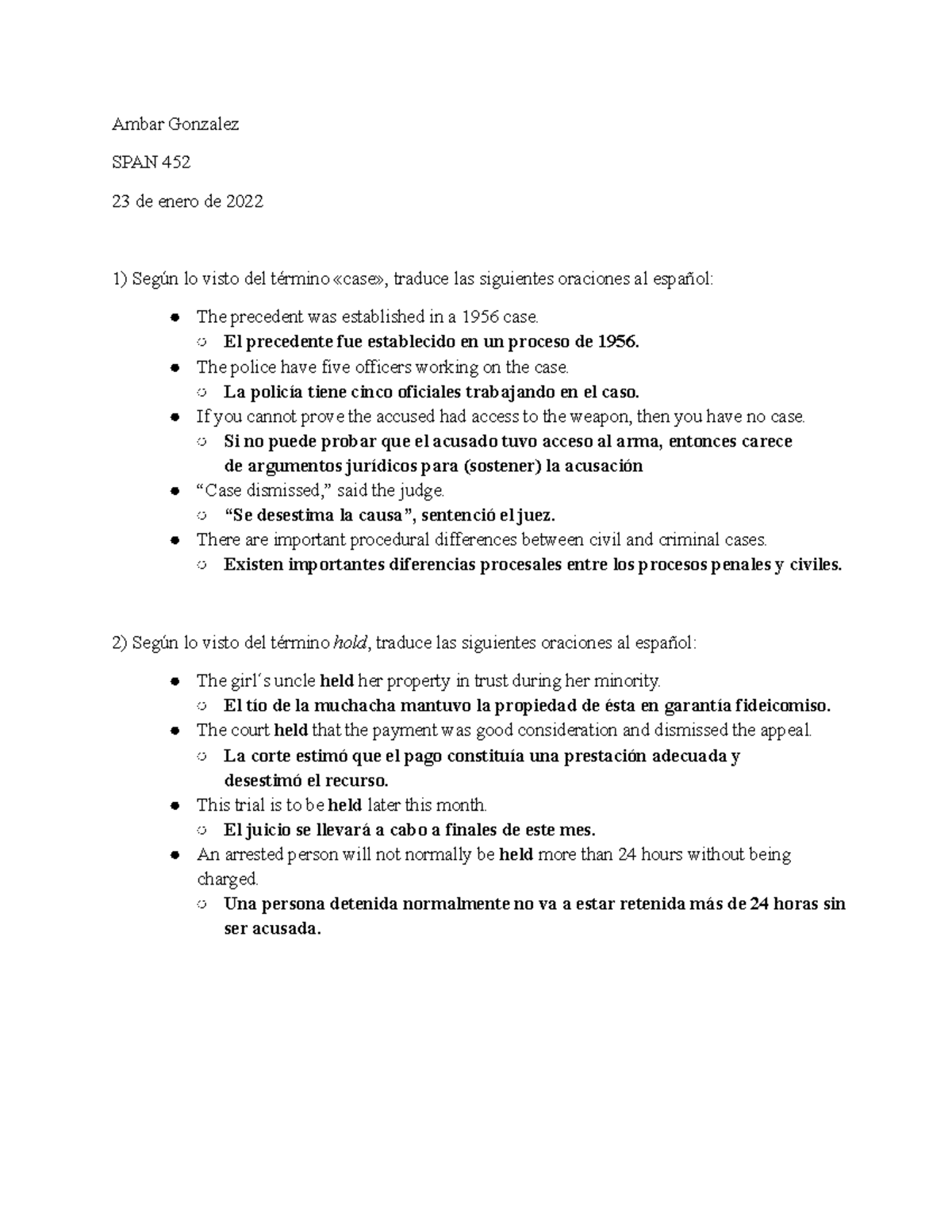 Span 450 HW week 1 Jan 23 - Spanish 450 Homework Module 1 - Ambar ...