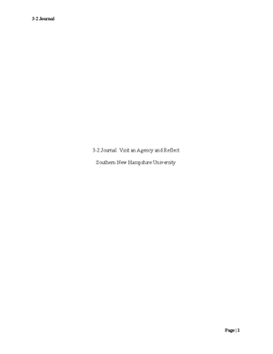 HSE 101 Journal 1 - 1-2 Journal: Areas of Interest in Human Services ...