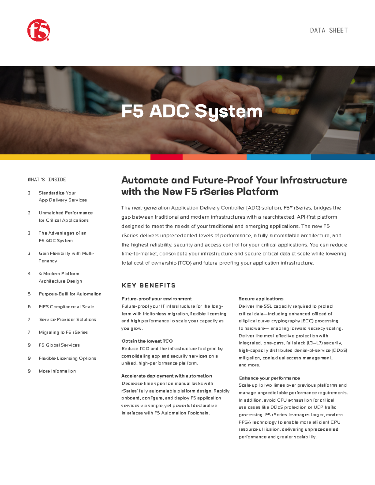 F5 application delivery controller system rseries data sheet - DATA ...