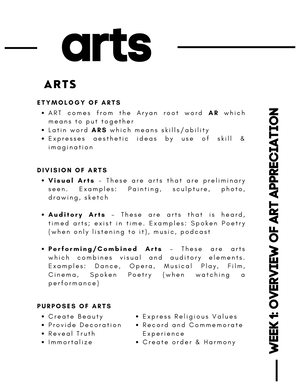 Chapter 2- Functions OF ART - CHAPTER 2: FUNCTIONS OF ART Objectives: a ...
