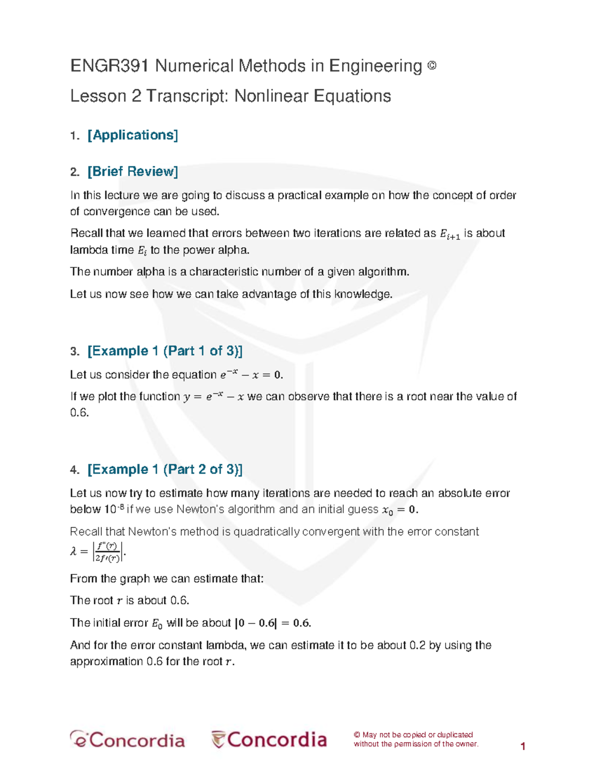 ENGR391 Transcript 2 4 2 - ENGR 391 - Concordia - Studocu
