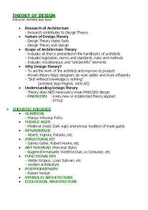 Exercise 2 arc13 - Institute of Architecture and Fine Arts EXERCISE 2 ...