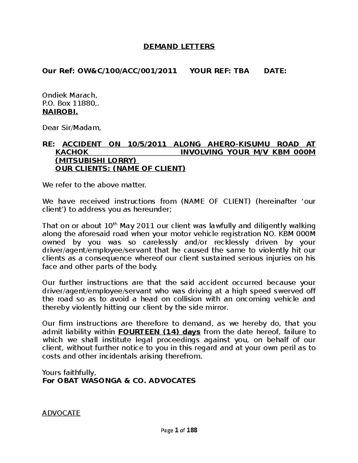 Sample Pleadings or Documents. It's a brief but very precise samples of ...