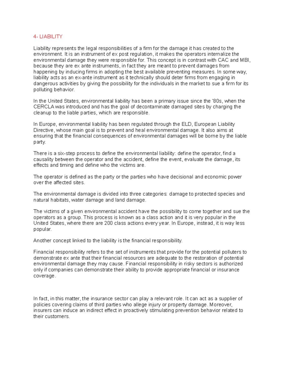 Liability concept summary in a firm - 4- LIABILITY Liability represents ...