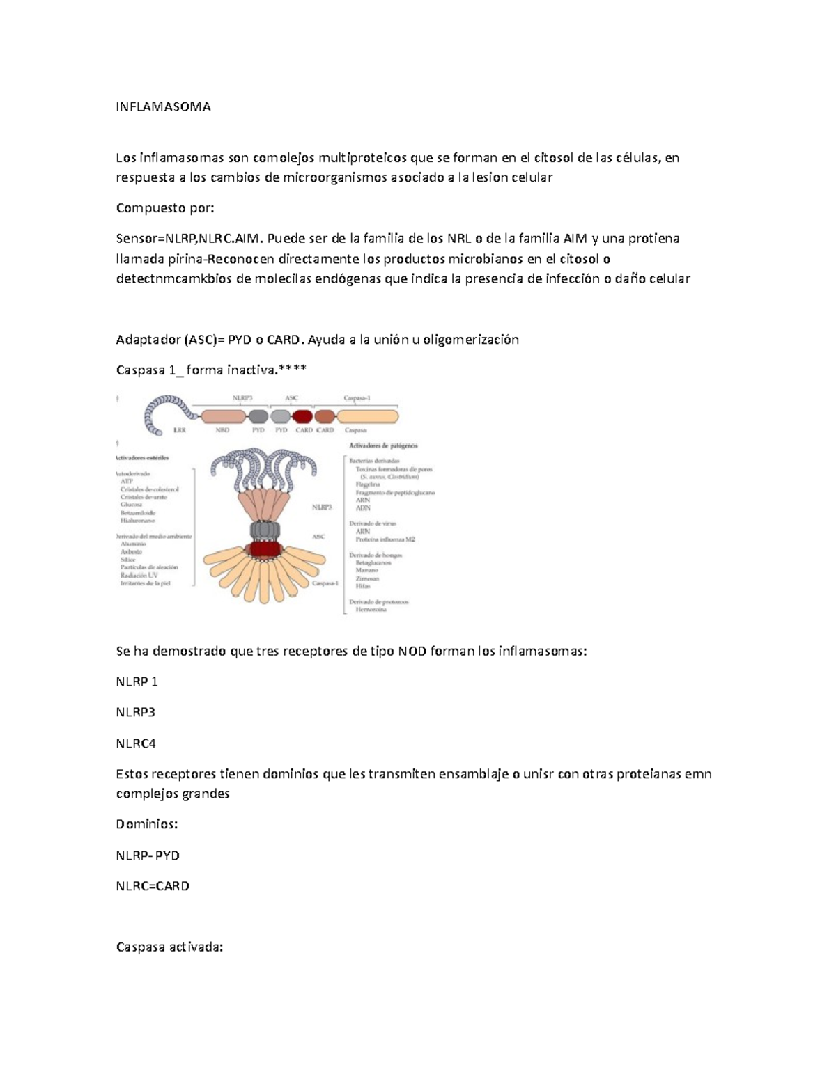 Inflamasoma - INFLAMASOMA Los inflamasomas son comolejos multiproteicos ...
