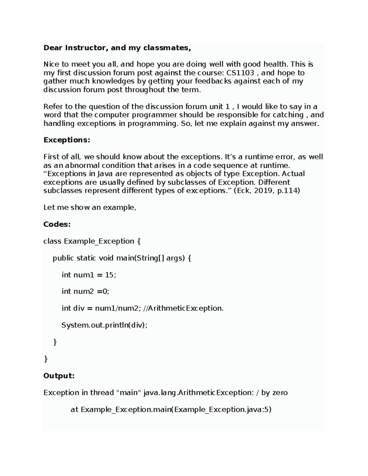 DF1 - this is my assignment. - Dear Instructor, and my classmates, Nice ...