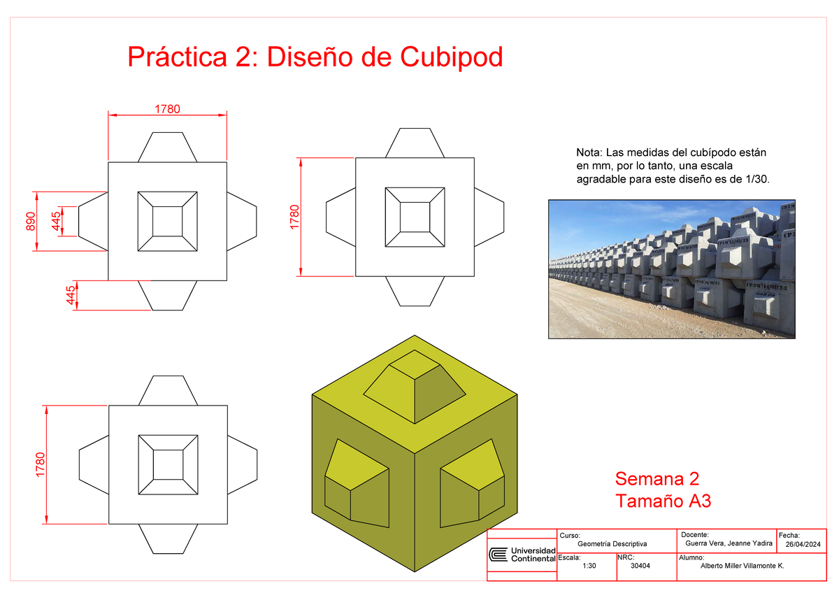 Cubipodo autocad - Geométria descriptiva - 1780 890 445 445 1780 1780 ...