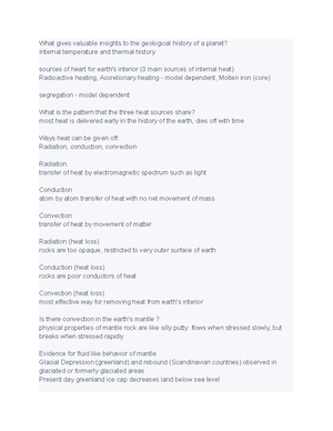 Geology 3 - You can use these notes to study for the lecture exam ...