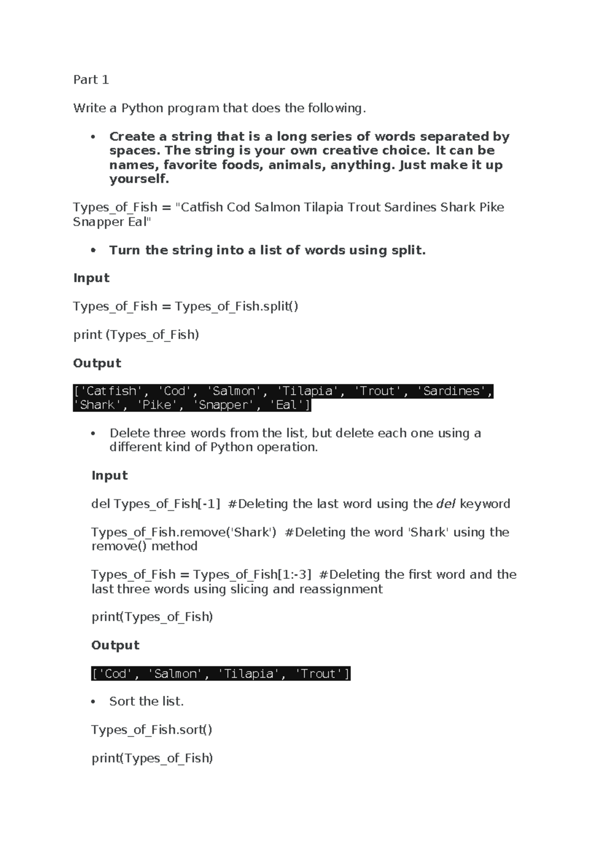 LJ Unit 6 - Learnign Journal Unit 6 - Part 1 Write a Python program that does the following ...
