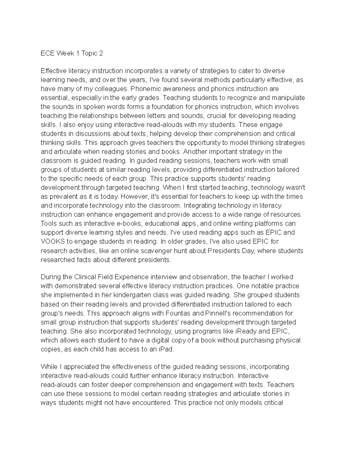 ECE Week 1 Topic 2 - discussion question answer - ECE Week 1 Topic 2 ...