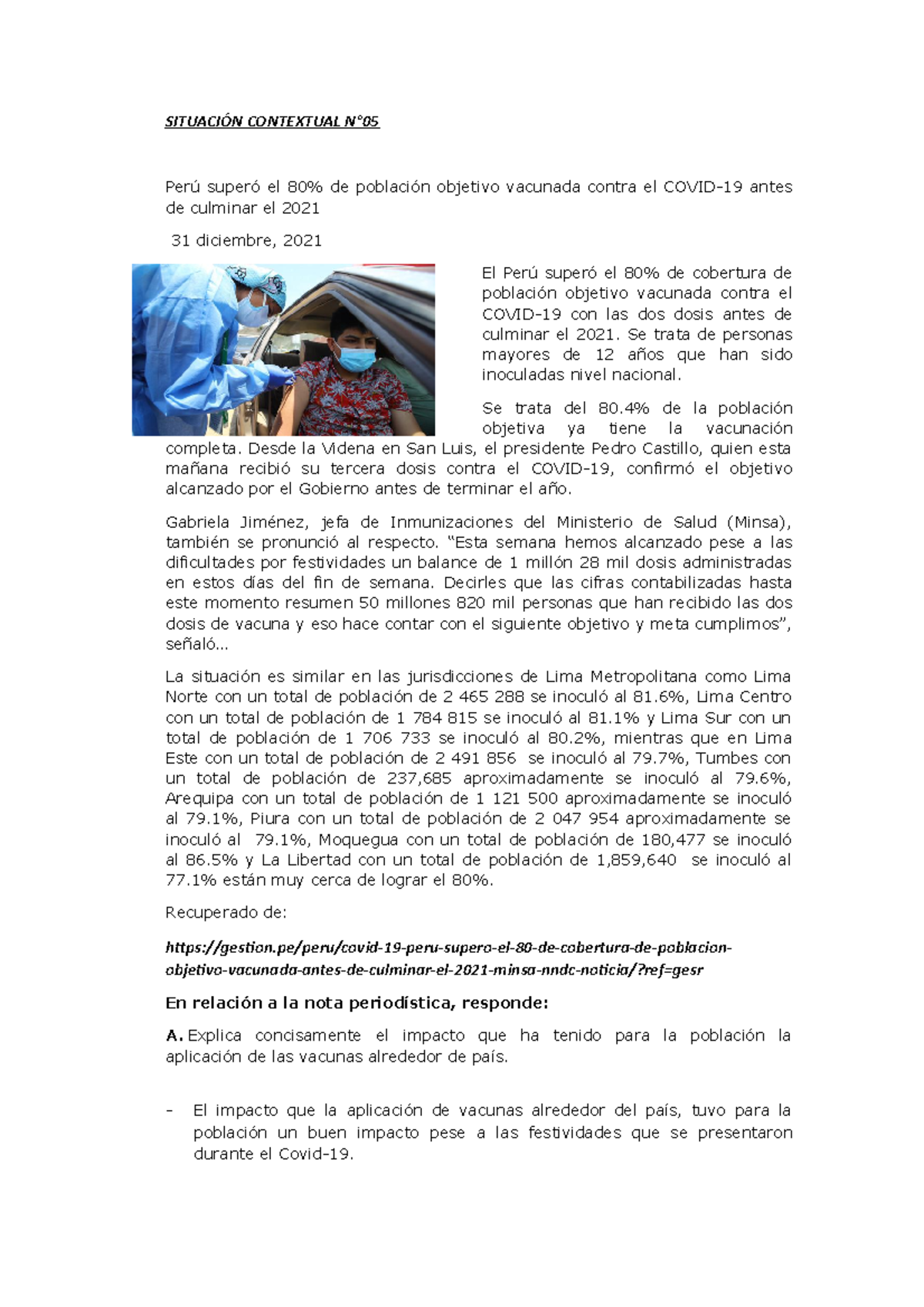 Grupo 5 P Lógico Regla De Tres SituaciÓn Contextual N° Perú