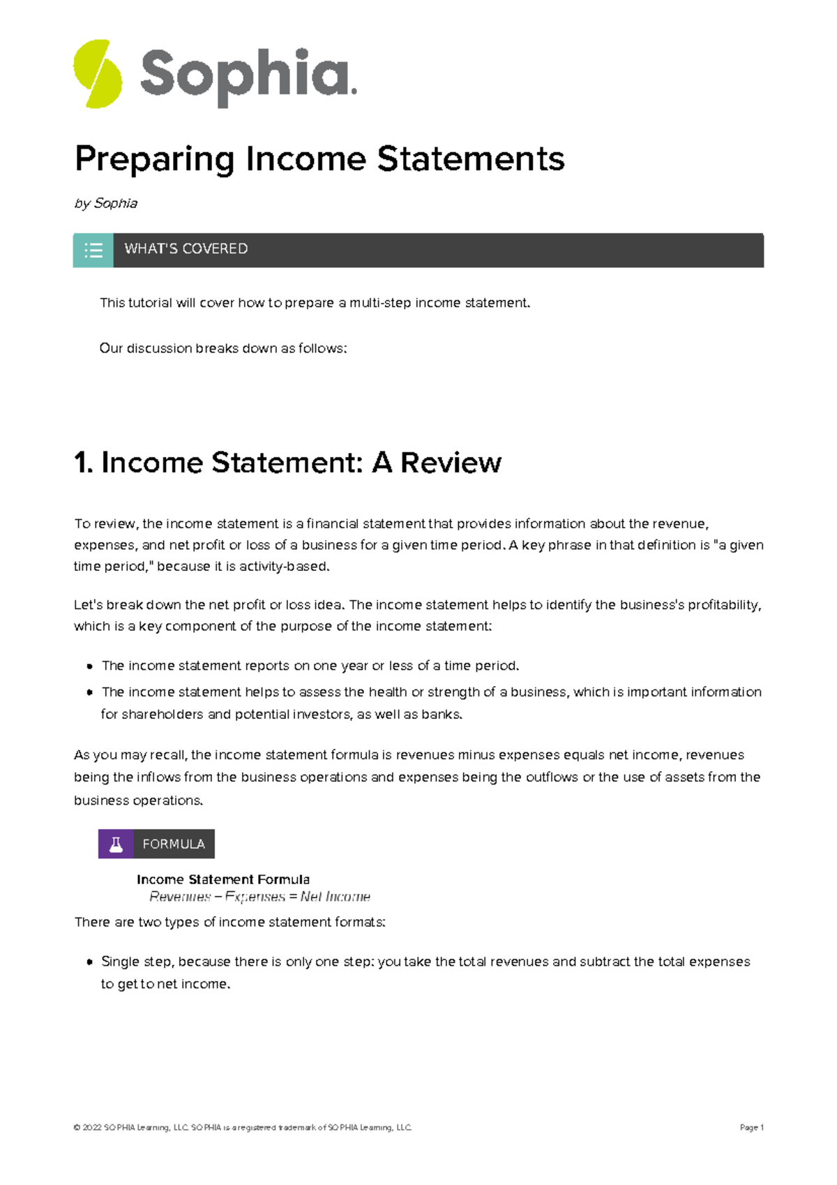 Preparing-income-statements-2 - Preparing Income Statements by Sophia ...
