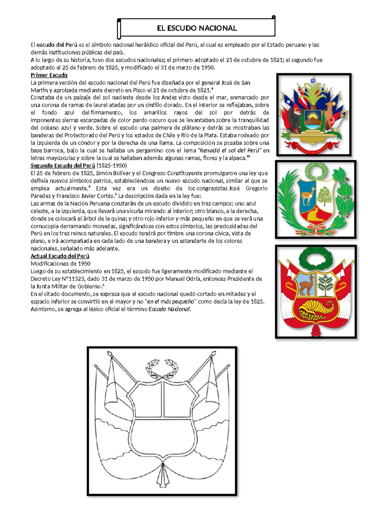 EL Escudo Peruano - NINGUNO - El escudo del Perú es el símbolo nacional ...